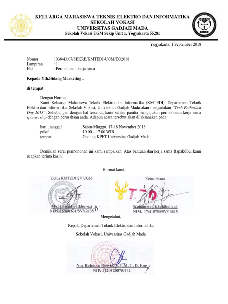 Format Surat Pengantar Proposal | PDF