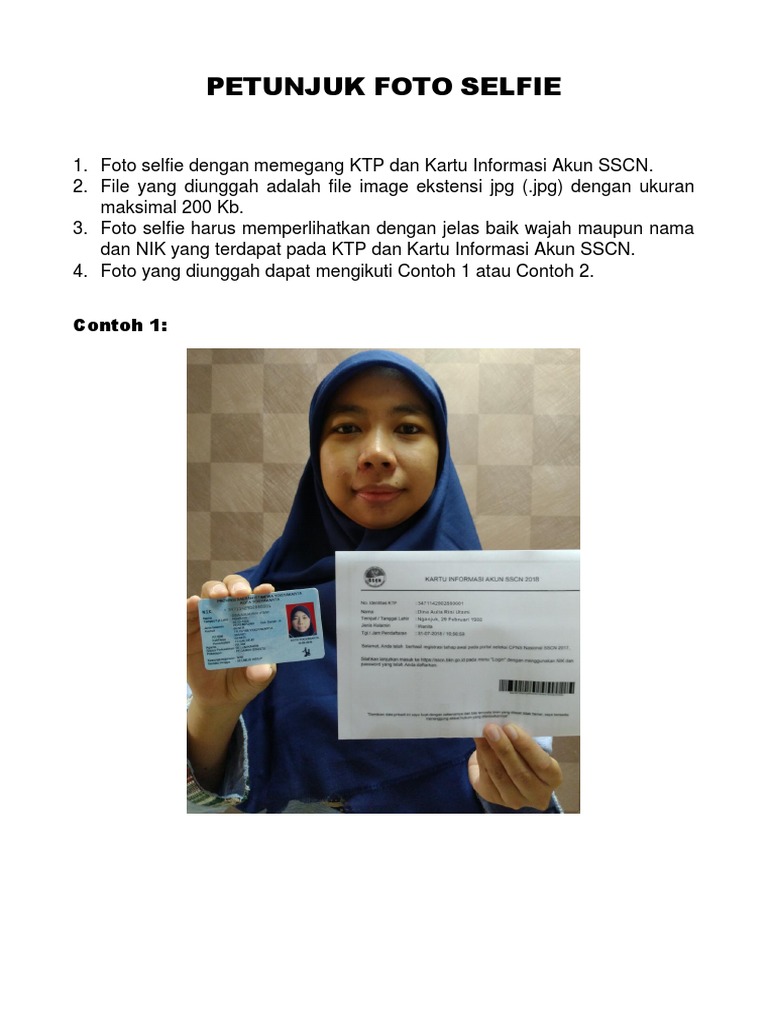 Petunjuk Foto Selfie KTP SSCN | PDF