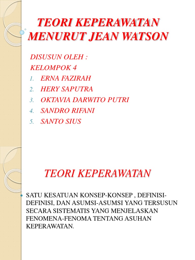 Teori Keperawatan Jean Watson - Perumperindo.co.id