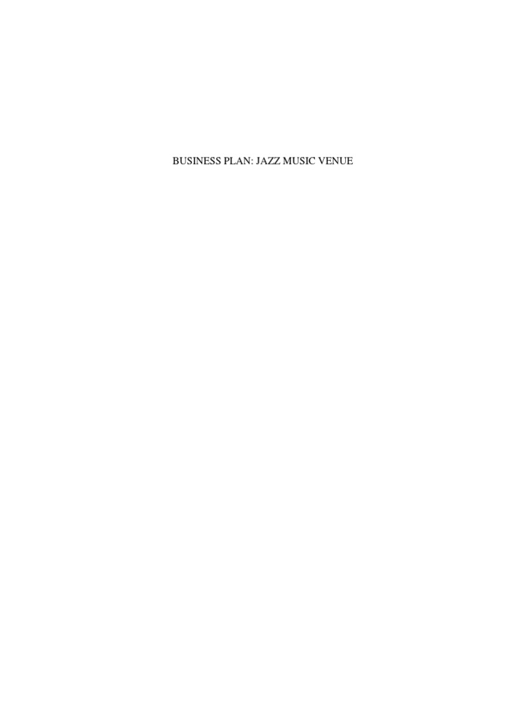 BUSINESS PLAN Jazz Music Club | PDF | Bar | Nightclub