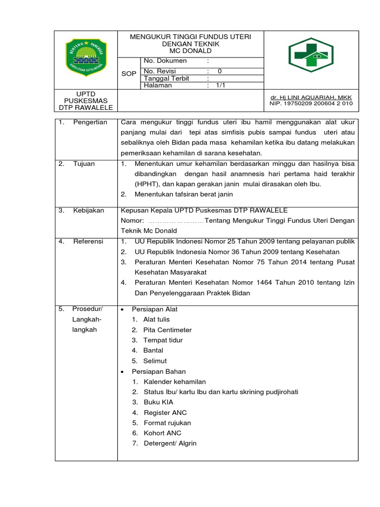 Sop Pengukuran Tfu | PDF