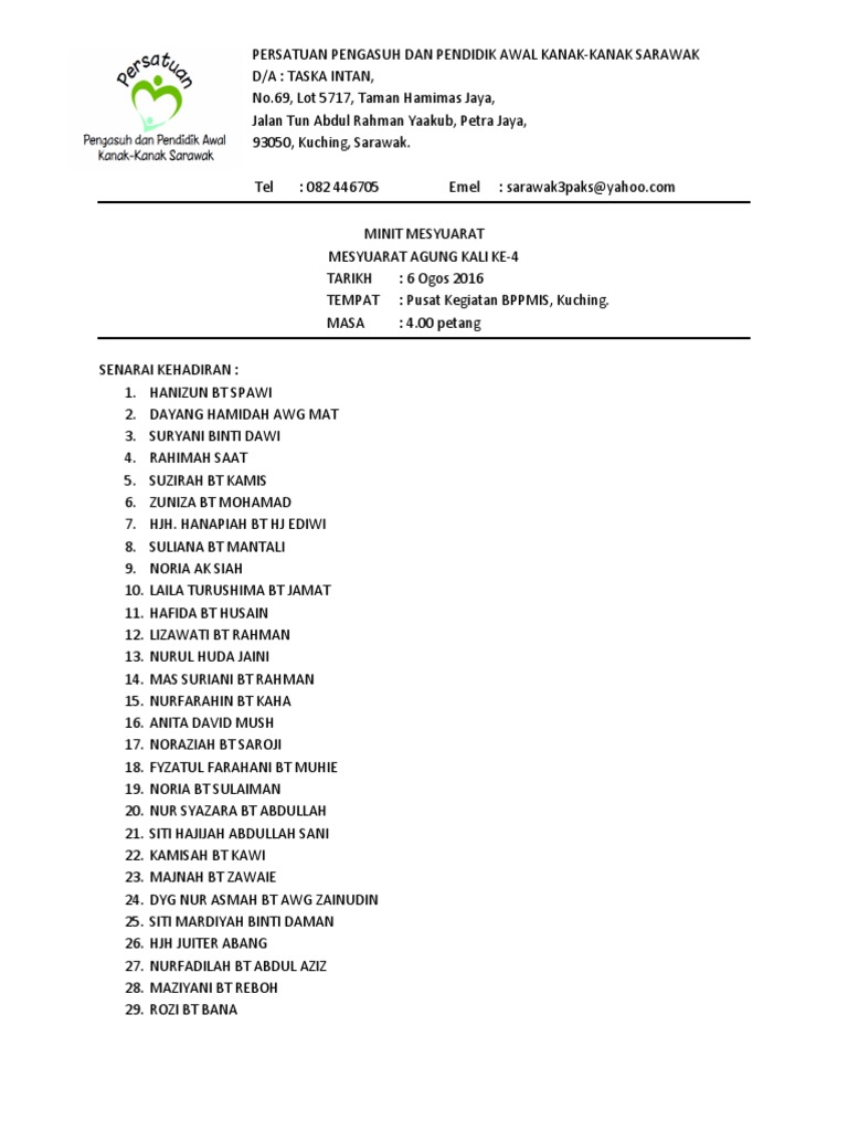 Sample Minit Mesyuarat | PDF
