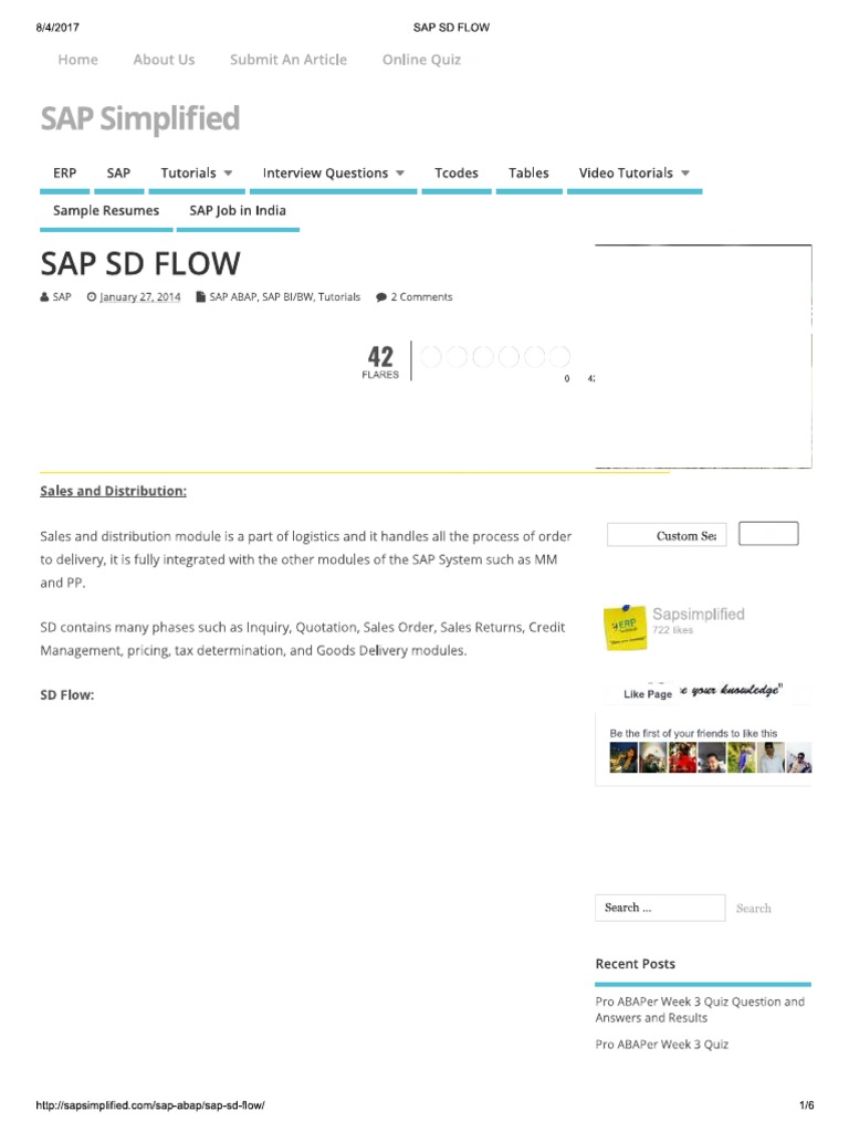 Sap SD Flow | PDF