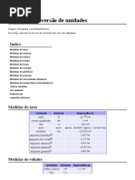 Tabelas de Conversão de Unidades | PDF