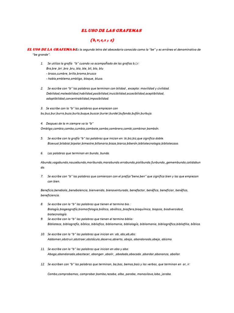 El Uso de Las Grafemas | Organismos | Ciencias de la tierra y de la vida