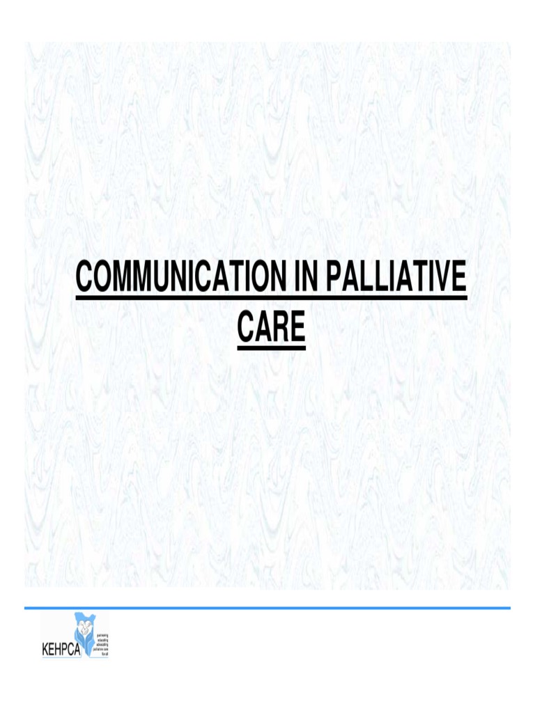 Communication in Palliative Care Care | PDF | Nonverbal Communication ...