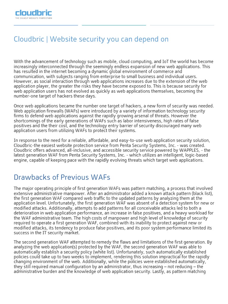 Cloudbric Product Guide PDF | PDF | Computer Security | Security