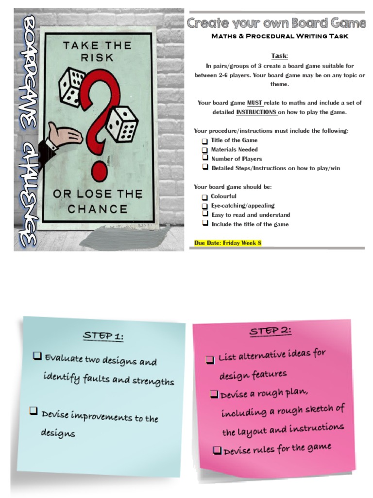 Maths Board Game Creation Guide | PDF