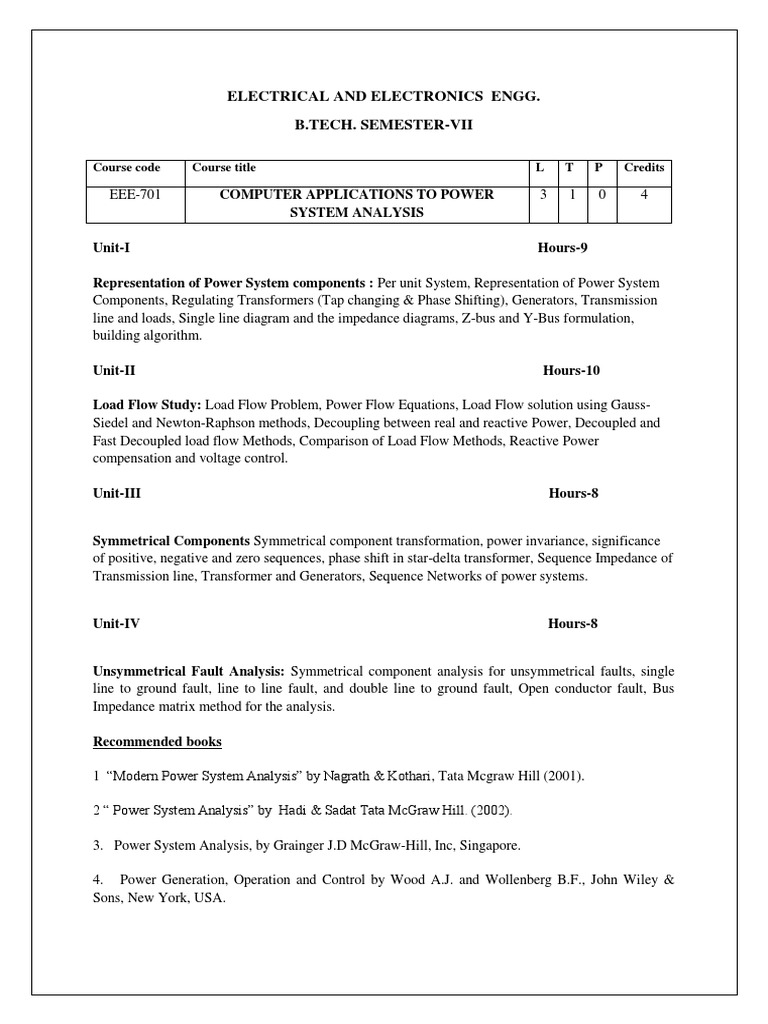 Electrical and Electronics Engg. B.Tech. Semester-Vii: Course Code ...