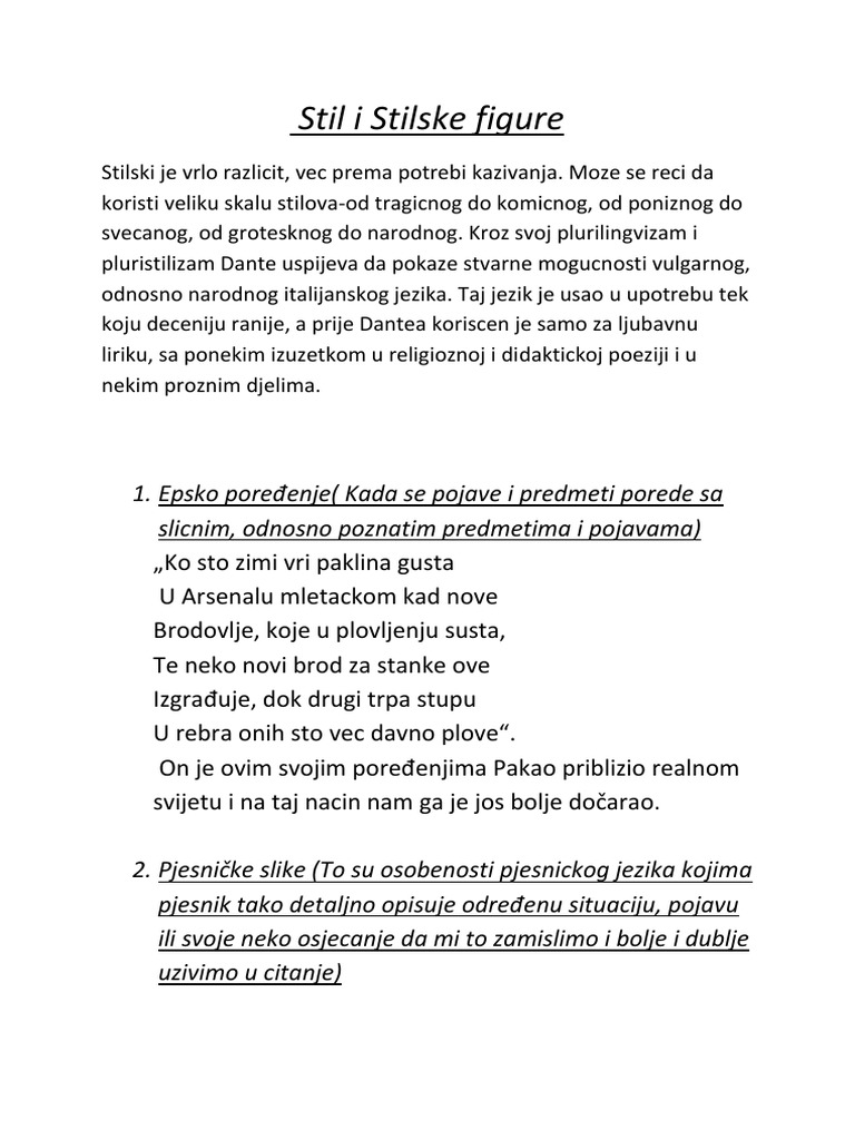 Stilske Figure Pakao | PDF