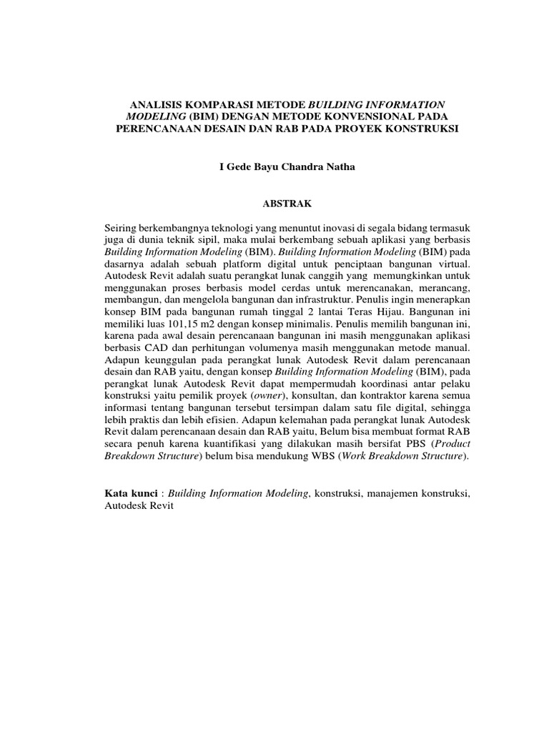 Analisis BIM vs Metode Konvensional | PDF