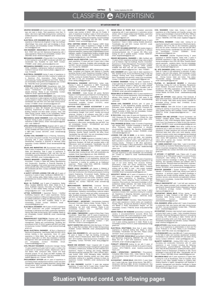 Classified Model-Gulf Times | PDF | Engineer | Qatar
