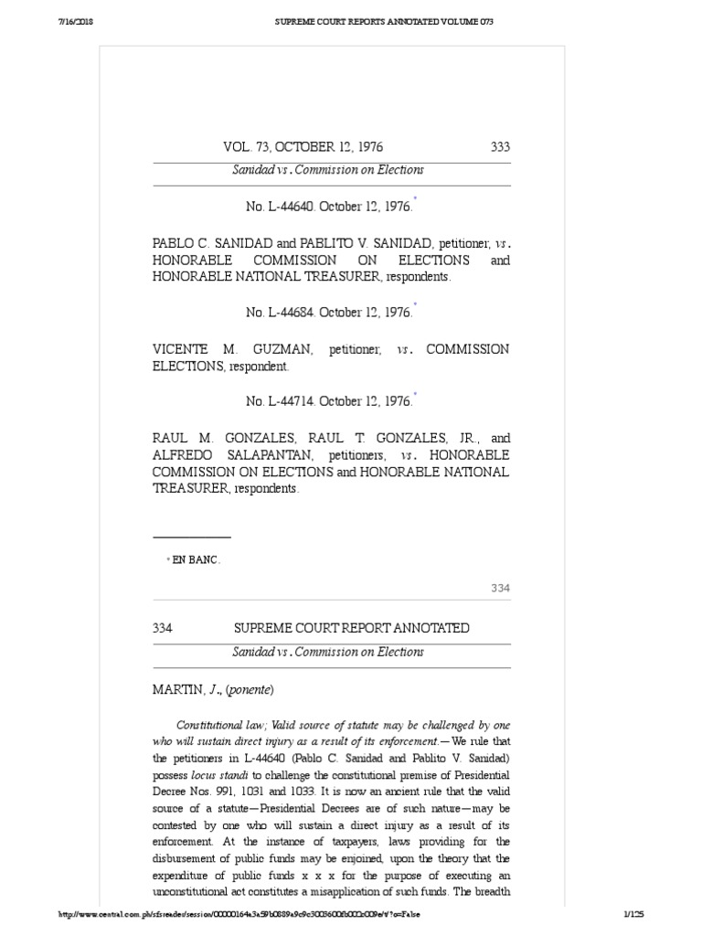 Sanidad Vs COMELEC | PDF | Constitutional Amendment | Sovereignty