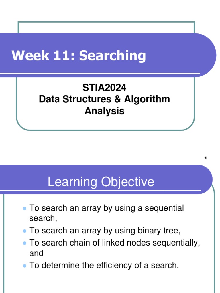 Searching Data Structures And Algorithms Pdf Array Data Structure Boolean Data Type