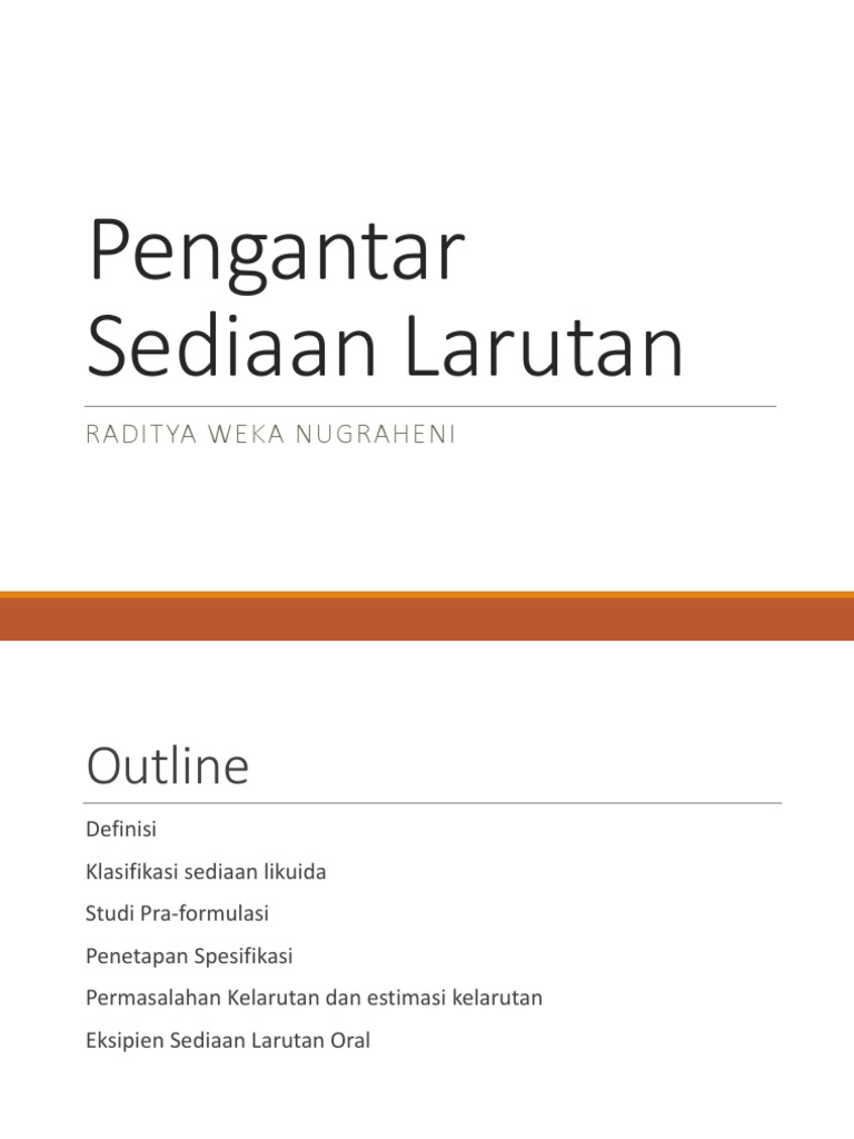 Panduan Sediaan Larutan Oral Farmasi | PDF | Memasak, Makanan, & Anggur ...