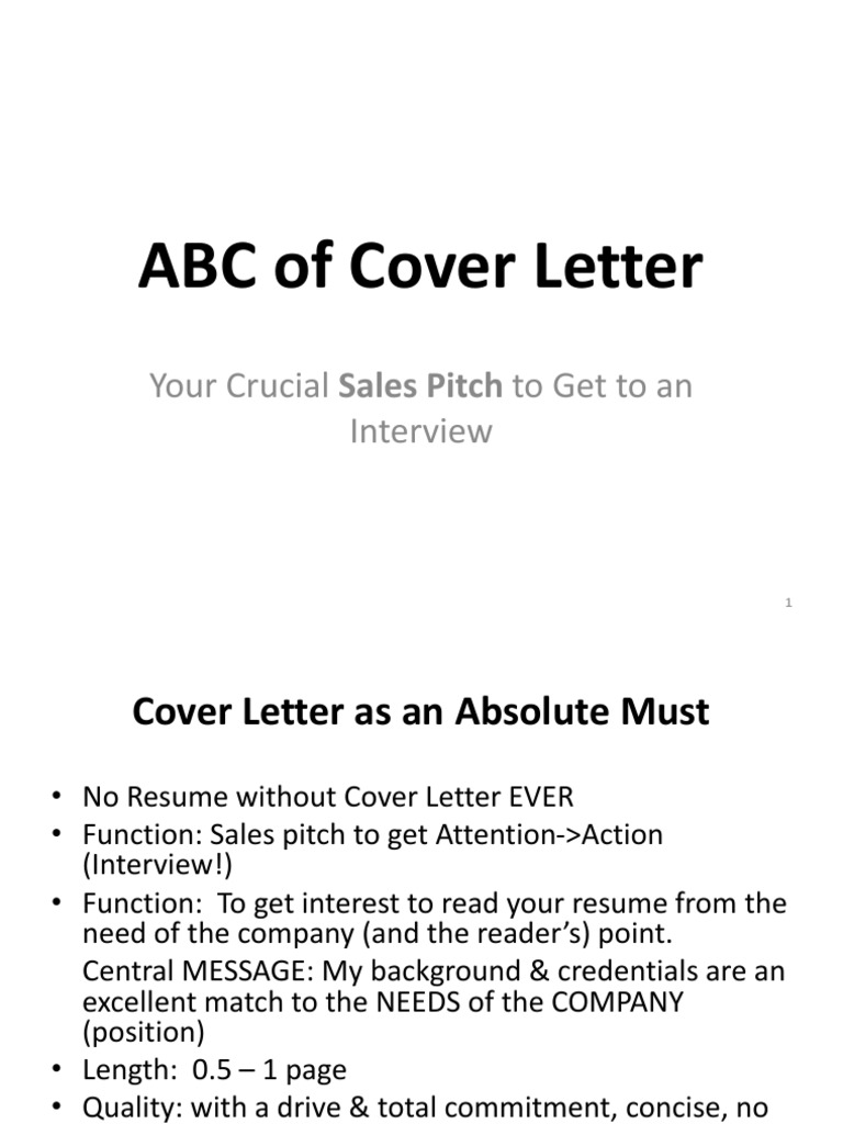 ABC of Cover Letter: Your Crucial Sales Pitch To Get To An Interview ...