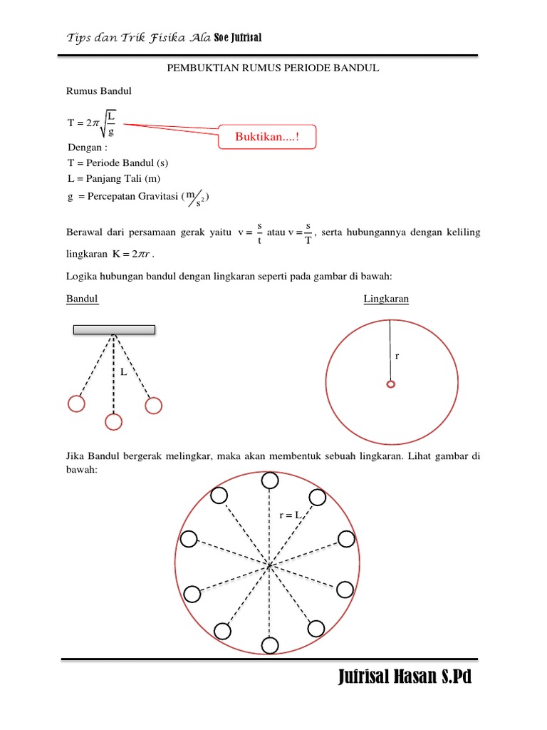 Pembuktian Rumus Periode Bandul | PDF