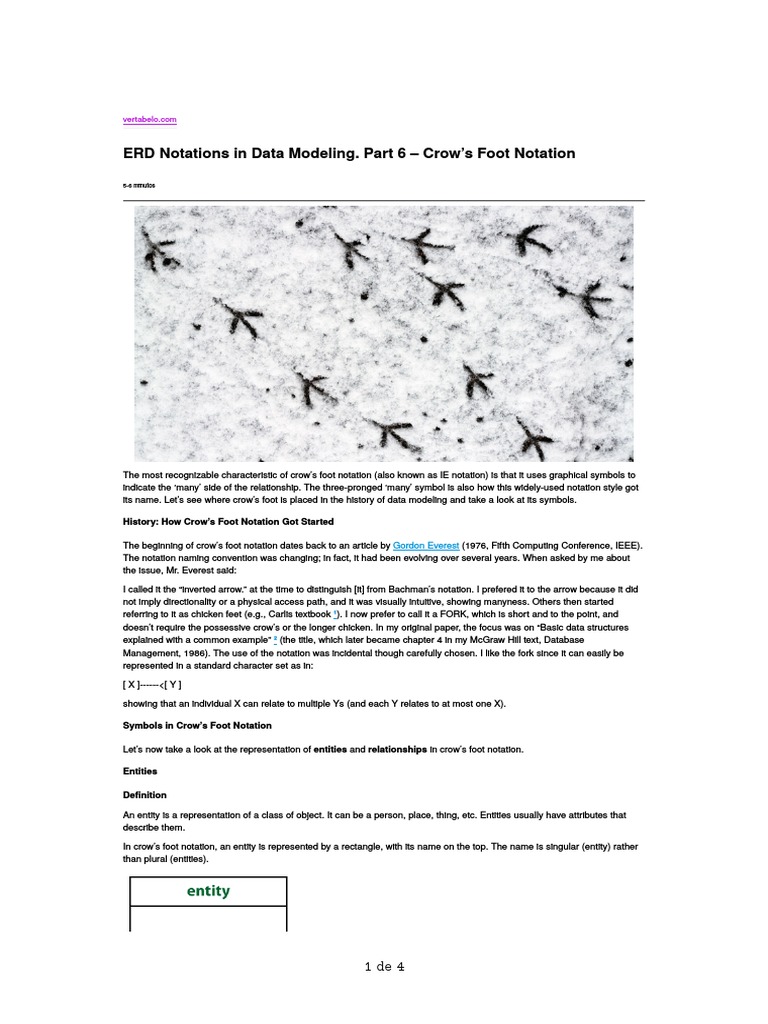 ERD Notations in Data Modeling. Part 6 Crow's Foot Notation | PDF ...