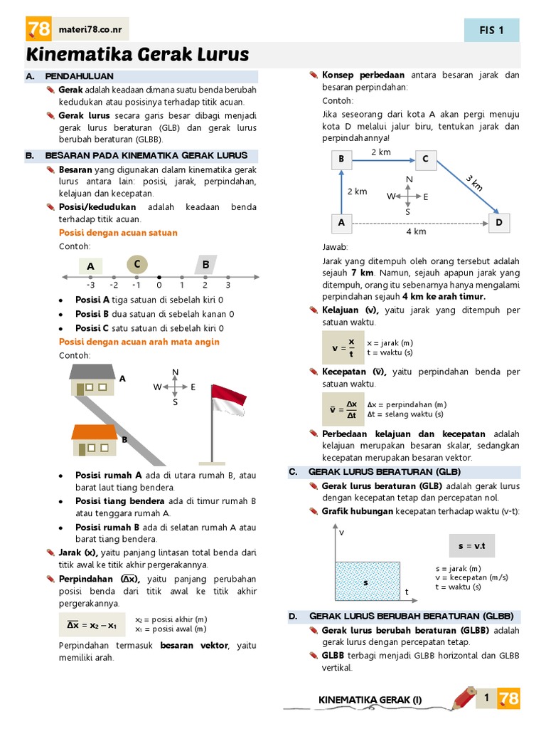 Gerak Lurus Fisika PDF | PDF