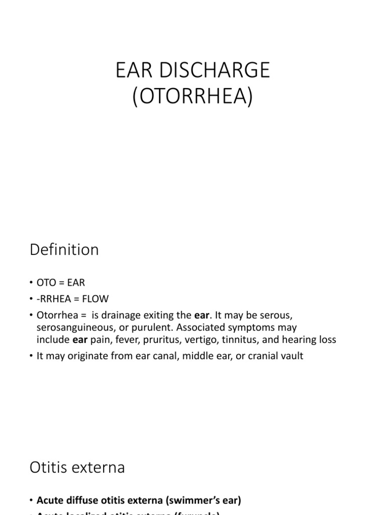 Ear Discharge | PDF | Otology | Ear