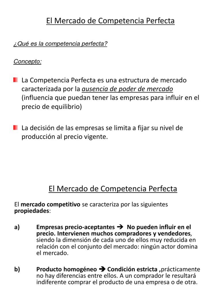 5 Clase El Mercado de Competencia Perfecta | PDF | Competencia perfecta ...