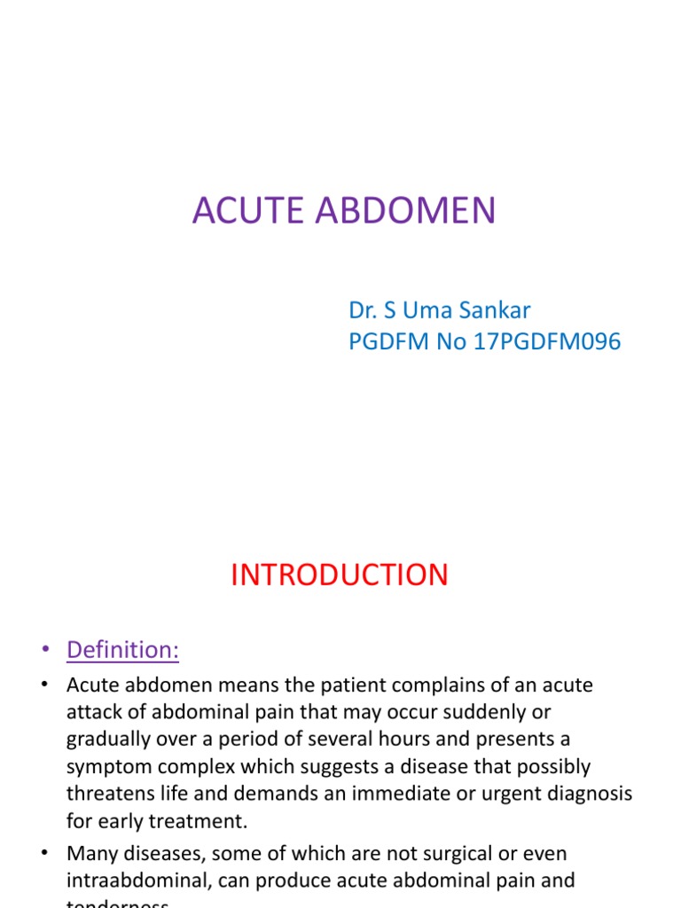 Acute Abdomen | PDF | Abdomen | Gastrointestinal Tract