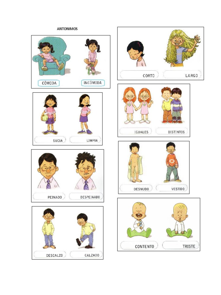 10 Antonimos y 10 Sinonimos | PDF