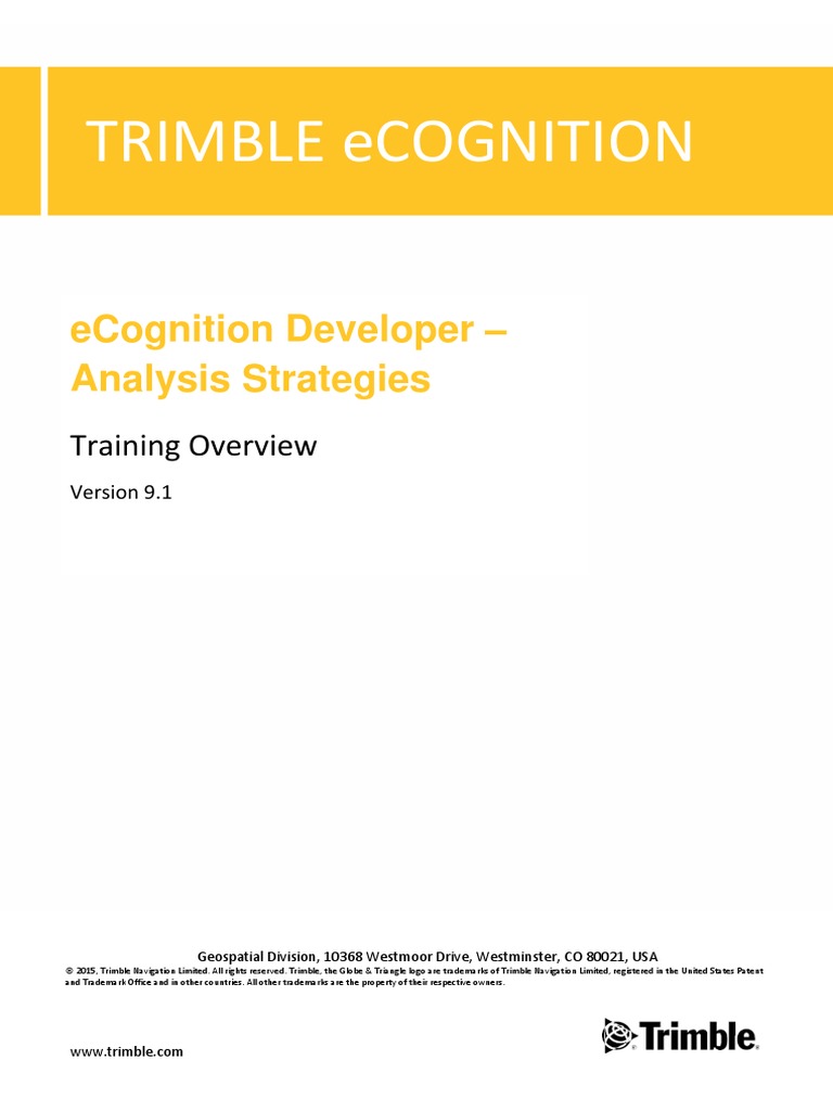 Trimble Ecognition: Ecognition Developer - Analysis Strategies | PDF