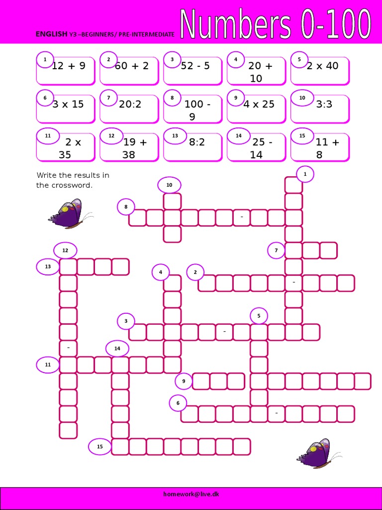 Numbers 0100 Crossword | PDF