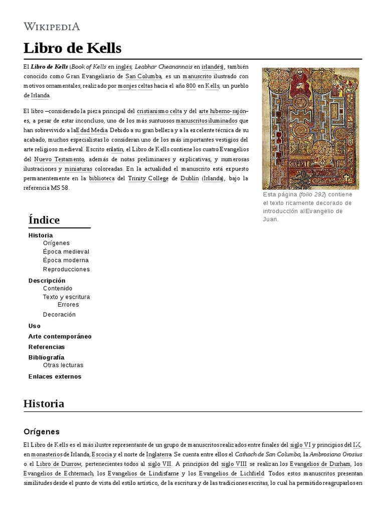 Libro de Kells | PDF | Escritura | Libros