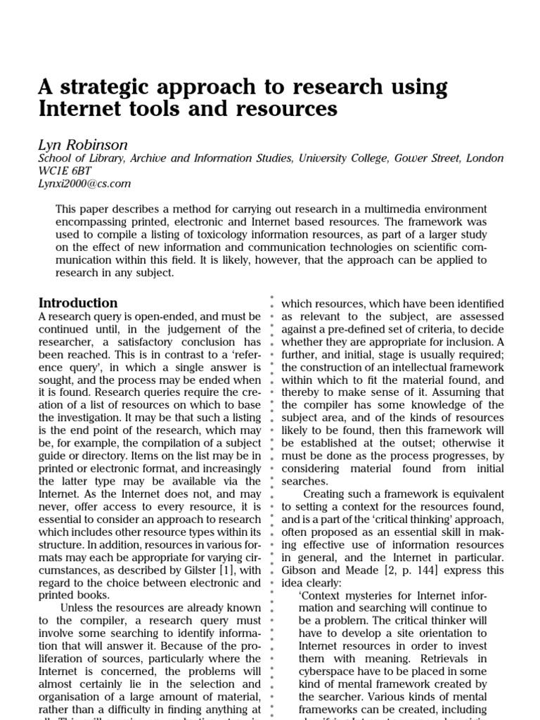 Internet Tools and Resources | PDF | Expert | Internet