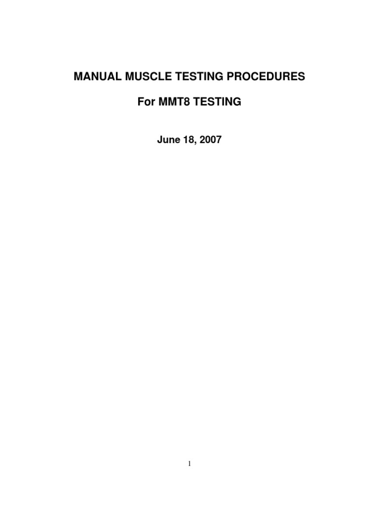MMT8 Testing Procedures | PDF | Anatomical Terms Of Motion | Elbow