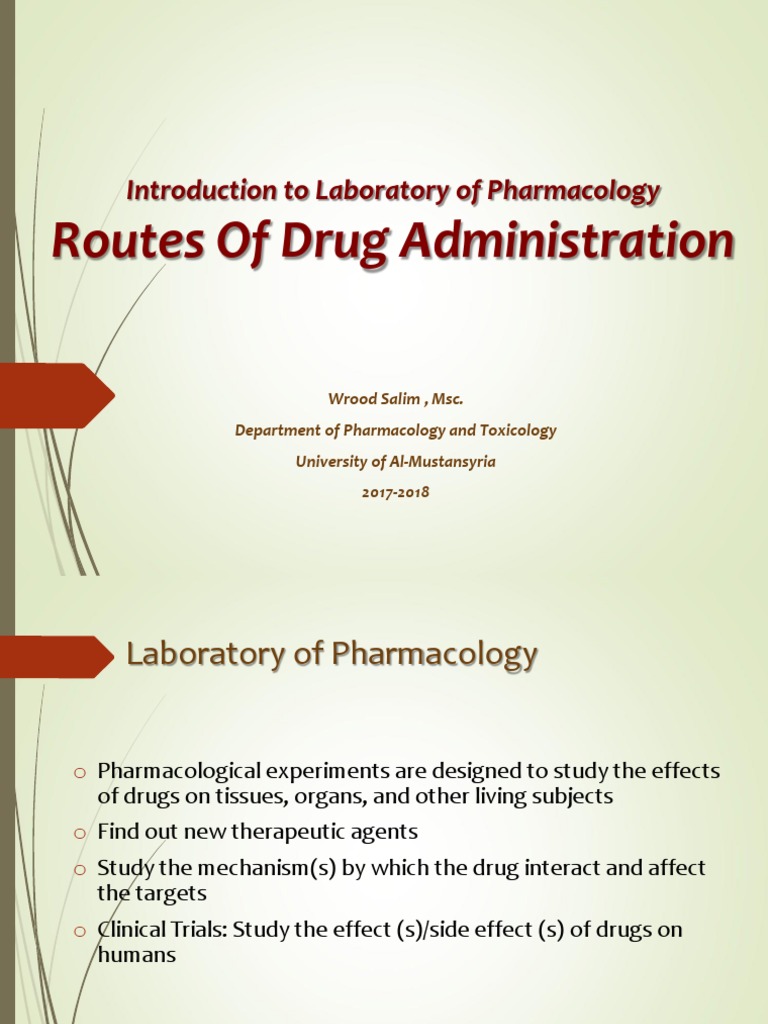 ROA of Animals | PDF | Injection (Medicine) | Pharmacology