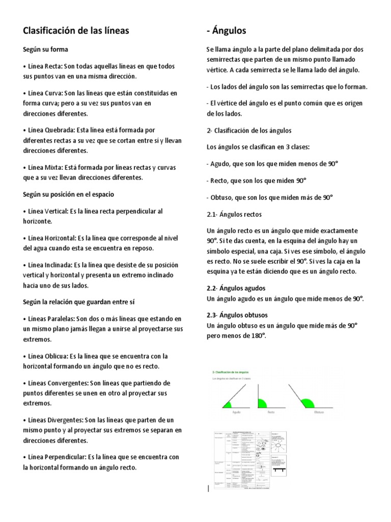 Clasificación de Líneas y Ángulos | PDF | Línea (geometría) | Ángulo