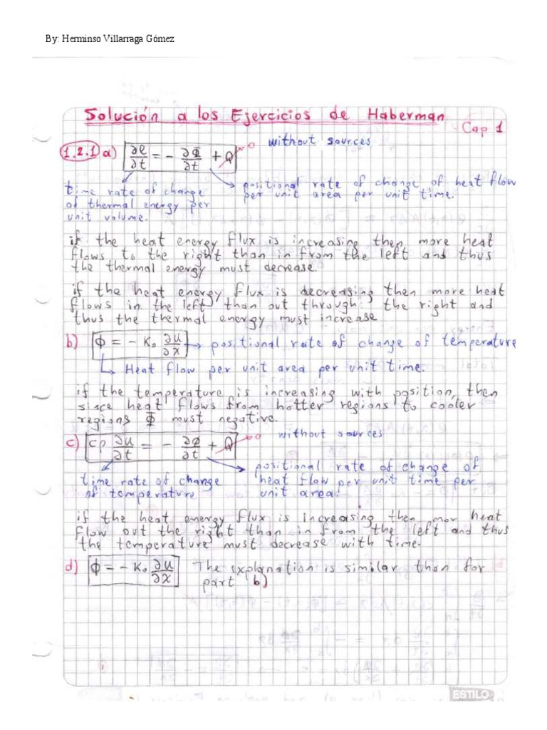 Solutions To Haberman - App Partial Diff Eqs 4E | PDF | Differential ...