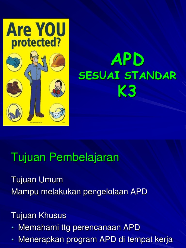 Apd Sesuai Standar k3 | PDF