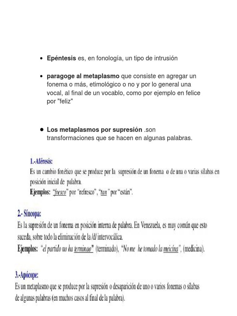 Epéntesis | PDF