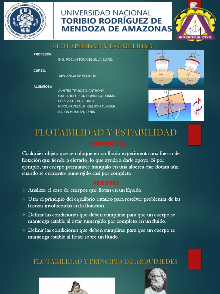 Flotabilidad y Estabilidad | Mecánica | Ciencias fisicas