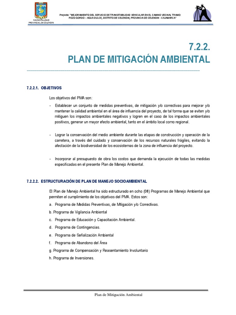 7.2.2. Plan de Mitigacion Ambiental | PDF | Gestión de recursos ambientales | Evaluación de ...