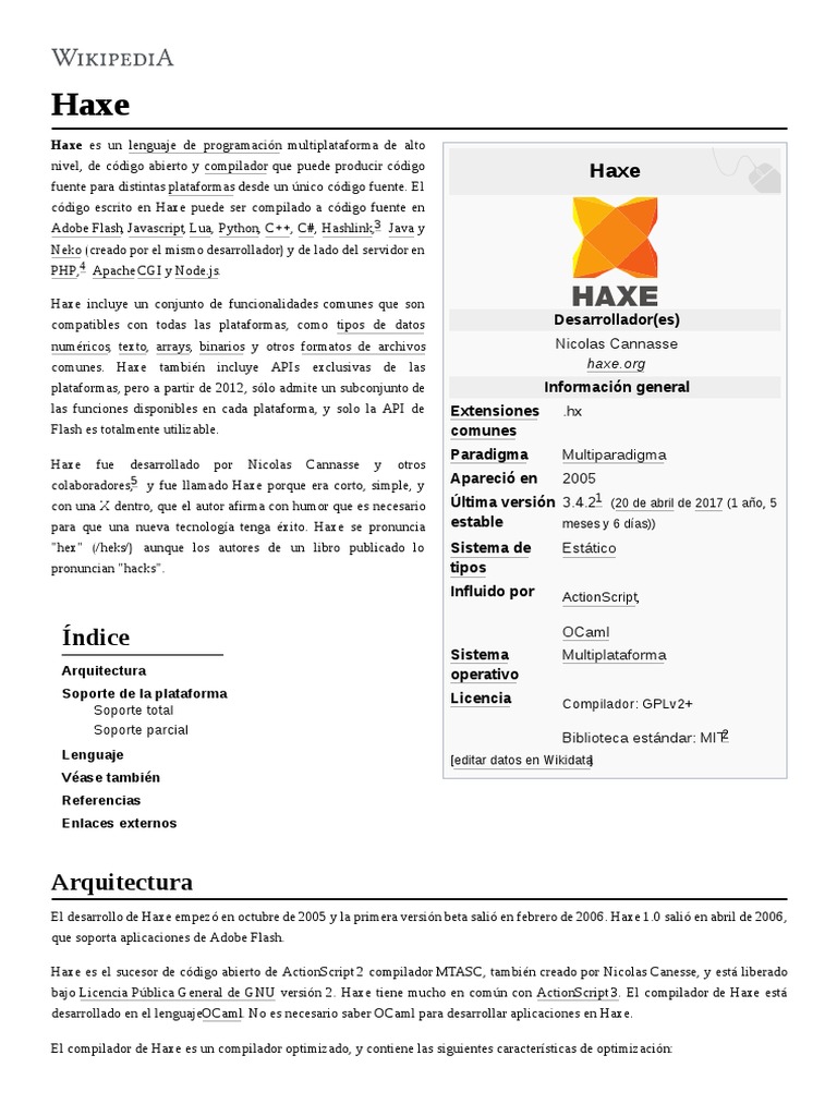 Haxe | PDF | Software libre | Ciencias de la Computación