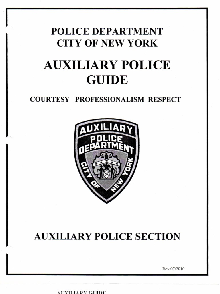 NYPD Auxiliary Police Program Guide | PDF | Police Officer | New York ...