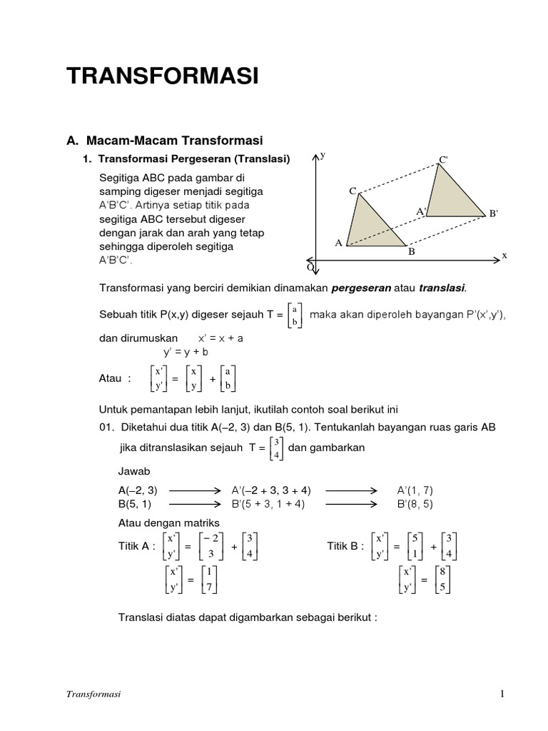 01 Macam Macam Transformasi | PDF