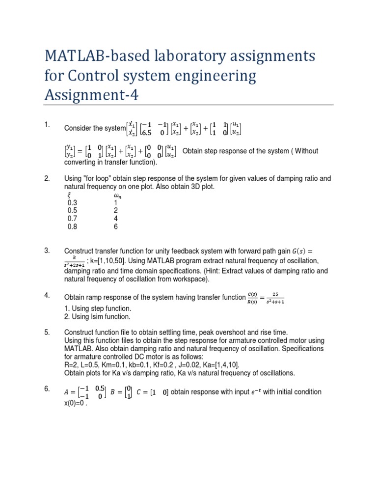 MATLAB Assignment-4 PDF | PDF