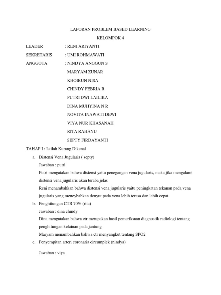 LAPORAN PROBLEM BASED LEARNING Kelompok 4 | PDF