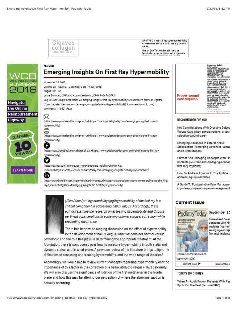 Emerging Insights On First Ray Hypermobility: Cleaves Collagen | PDF ...