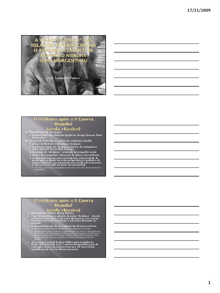 Visão Clássica Das RI - Realismo Clássico III - Morgenthau - Slides ...