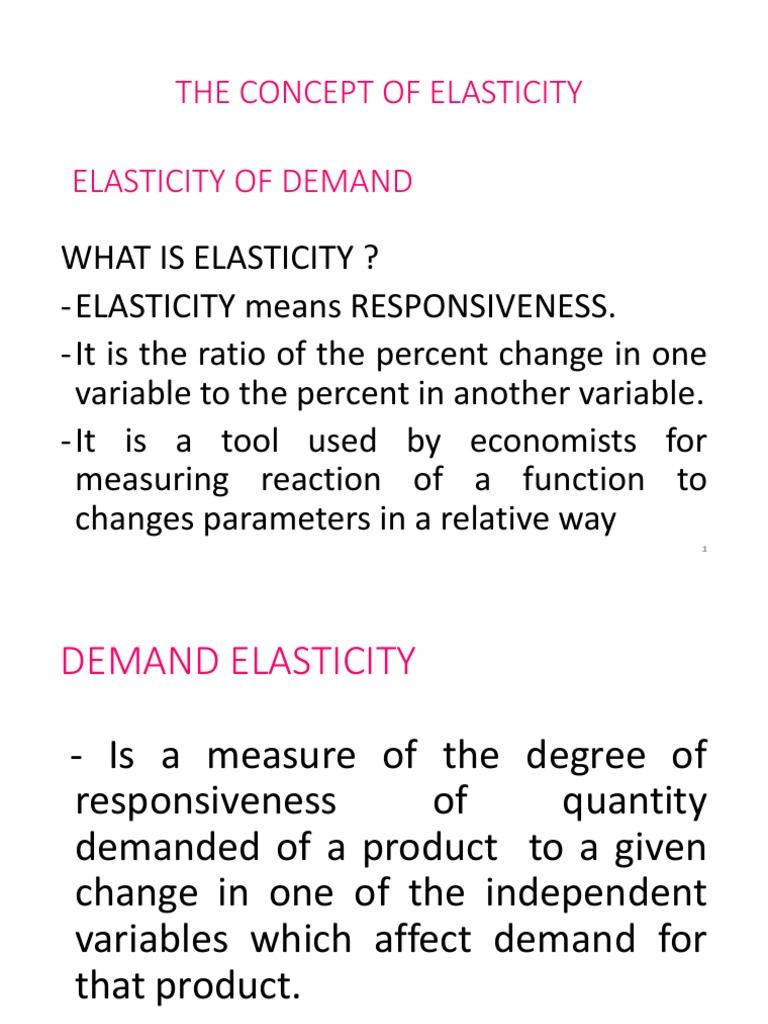 Understanding Demand Elasticity Concepts | PDF | Price Elasticity Of ...