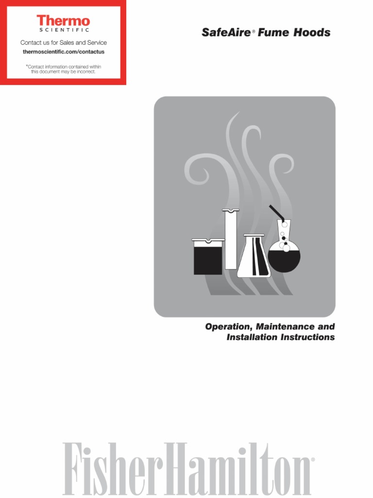 Thermo Hamilton Safeaire Fume Hood Manual | PDF | Lift (Force) | Building Engineering