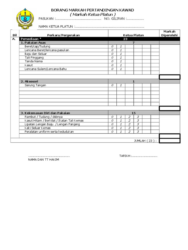 Panduan Kawad Krs Dan Tkrs | PDF