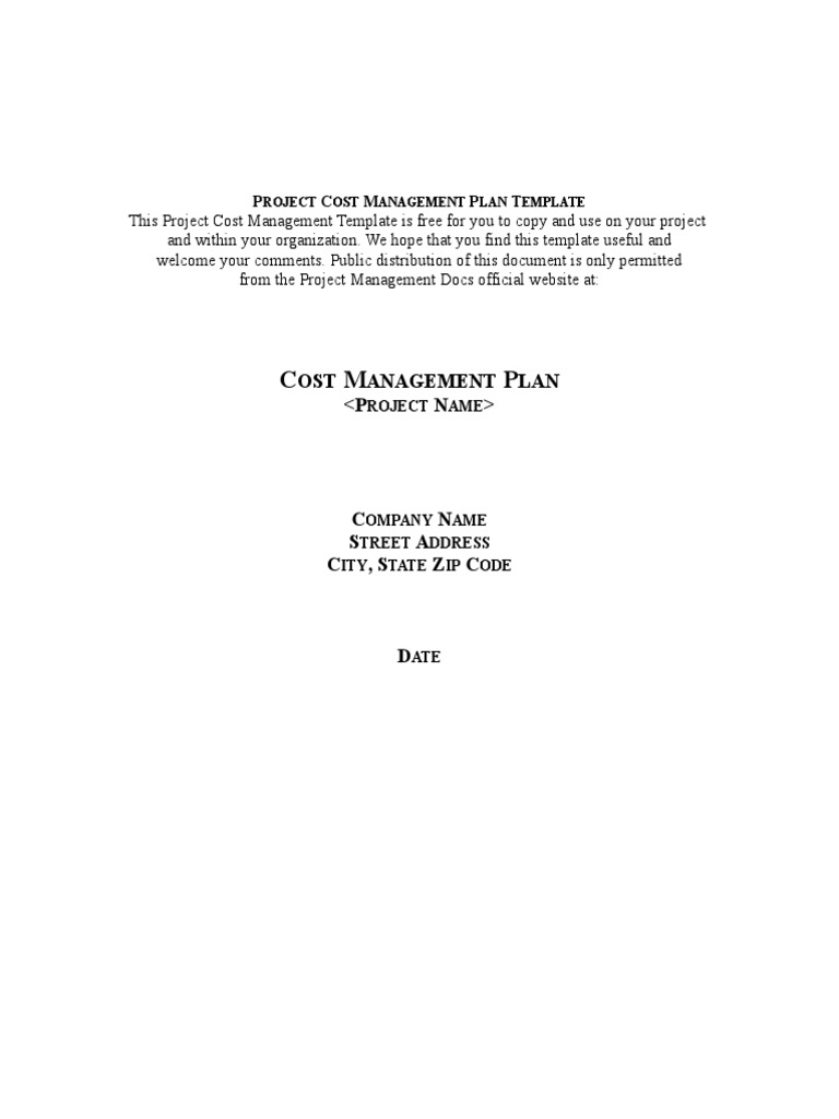 Cost Management Plan | PDF | Project Management | Business
